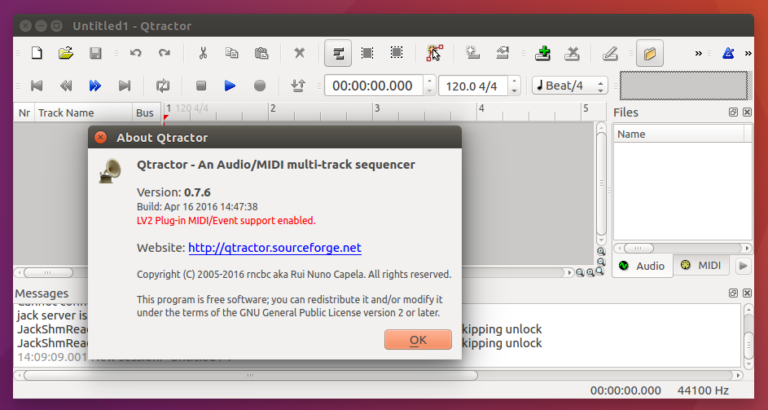 Qtractor - Audio/MIDI Multi-track Sequencer for Ubuntu, Linux Mint
