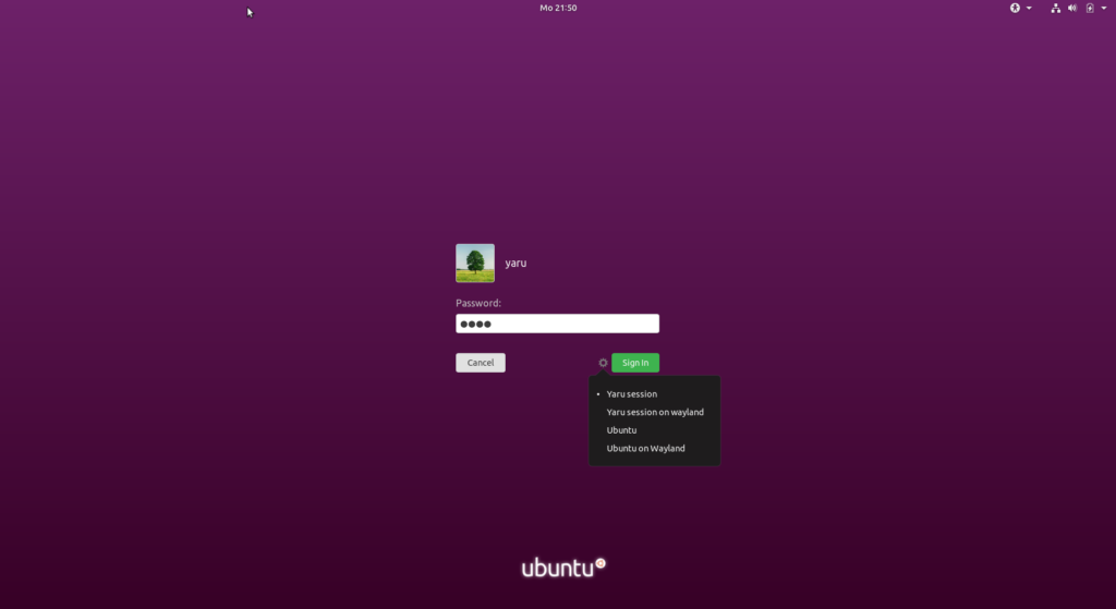 New Login Screen of Ubuntu 18.10 (Cosmic Cuttlefish)