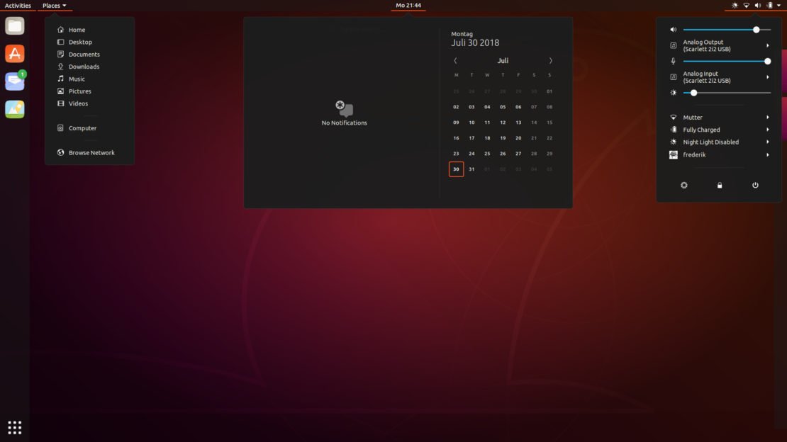 New Login Screen of Ubuntu 18.10 (Cosmic Cuttlefish)