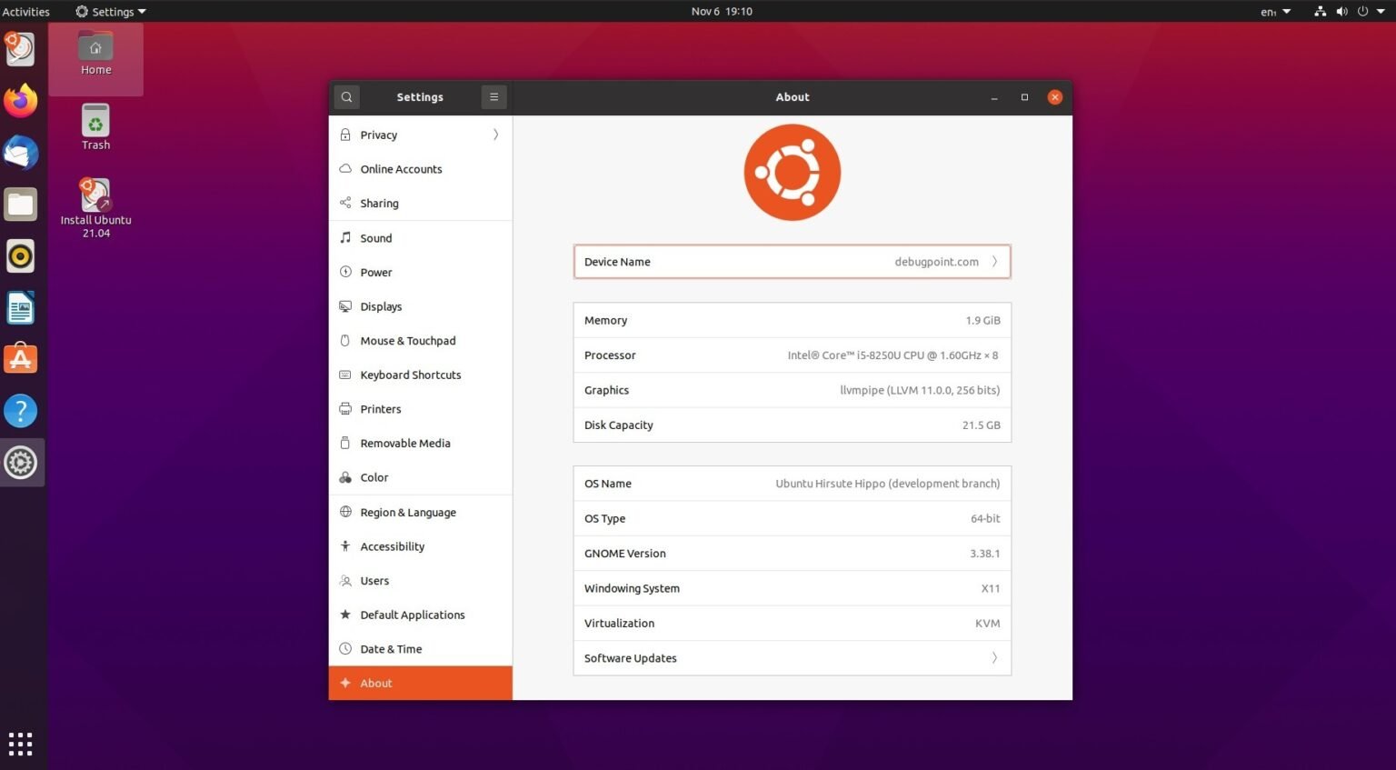 Ubuntu 21.04 (Hirsute Hippo) New Features and Release Date