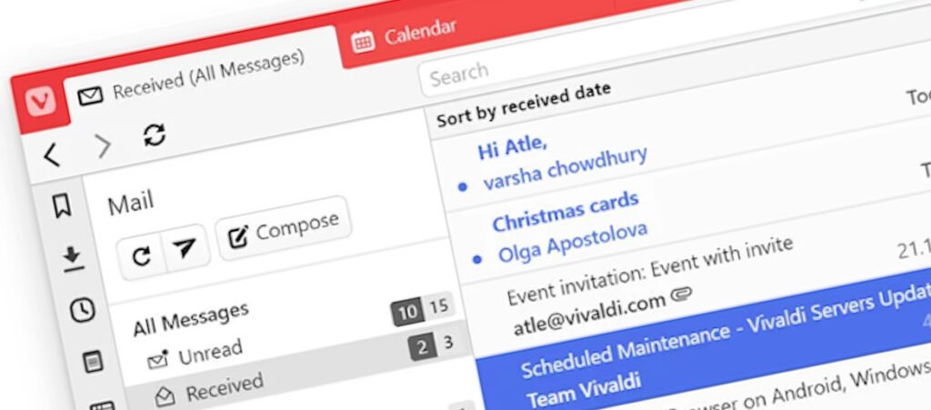 Vivaldi Integrates Email Client, Feed Reader, and Calendar in a Browser
