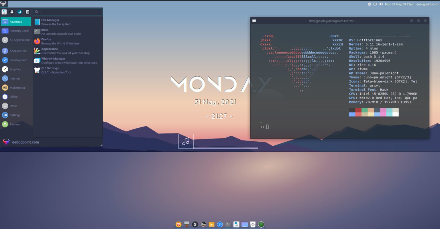 Hefftor Linux Review - Arch Linux with Stylish Xfce, Plasma and More