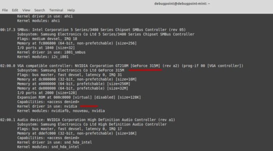 How to Find out Graphics Card and Driver Installed in your system in Linux