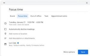 Google Calendar Enables 'Focus Time' to Make You More Productive
