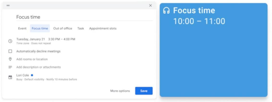 Google Calendar Enables 'Focus Time' to Make You More Productive