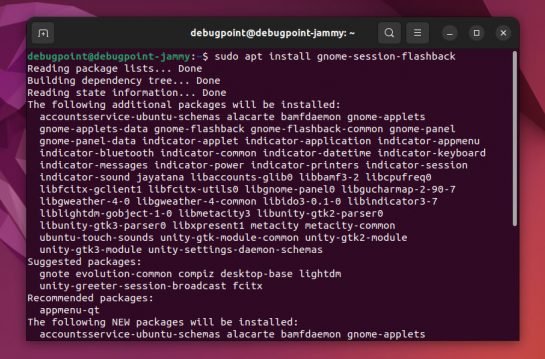 How to Install Classic GNOME Flashback in Ubuntu 22.04 LTS