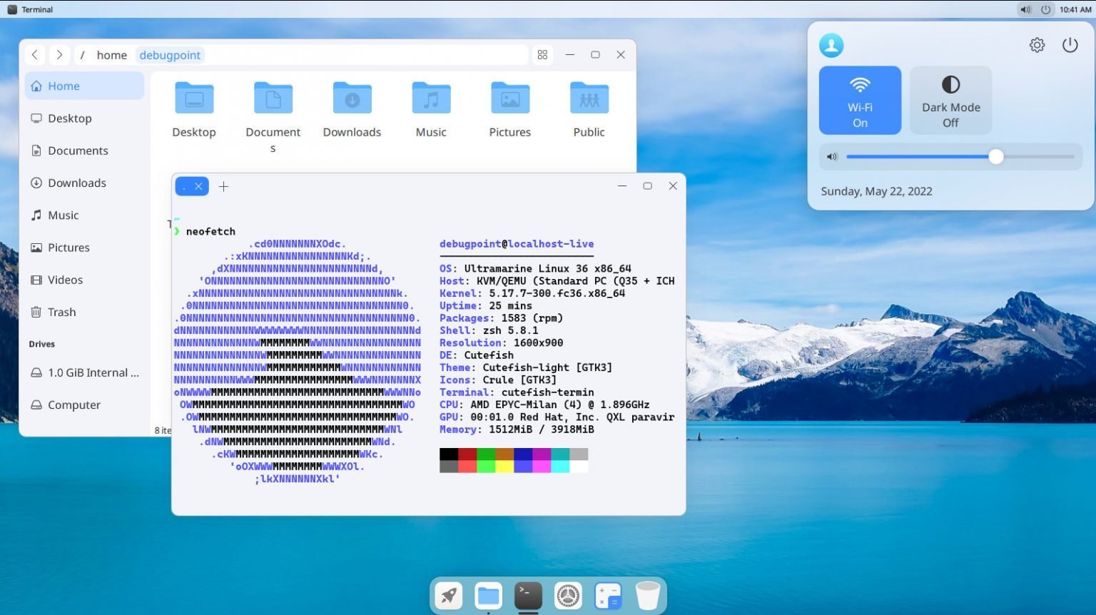 Ultramarine Linux: Fedora with Pantheon, Budgie, Cutefish and GNOME