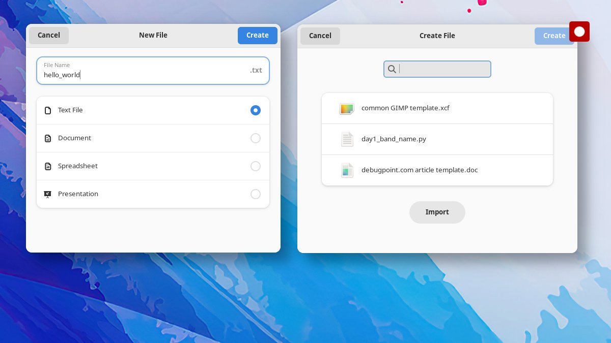 GNOME Files Introduces Most-Requested Feature: New File Menu