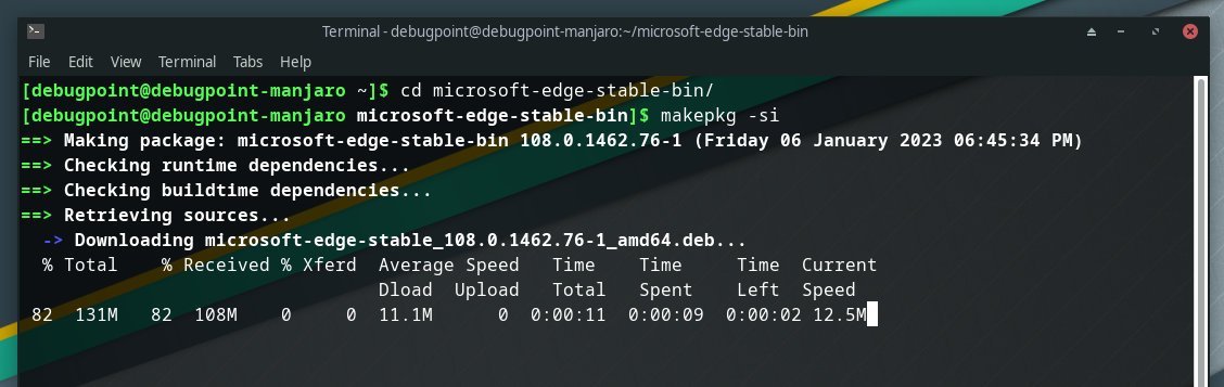 How to Install Microsoft Edge in Arch Linux and Manjaro
