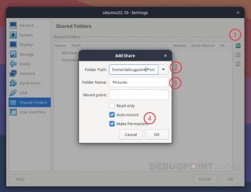Share Folder Between Host and Guest System in VirtualBox