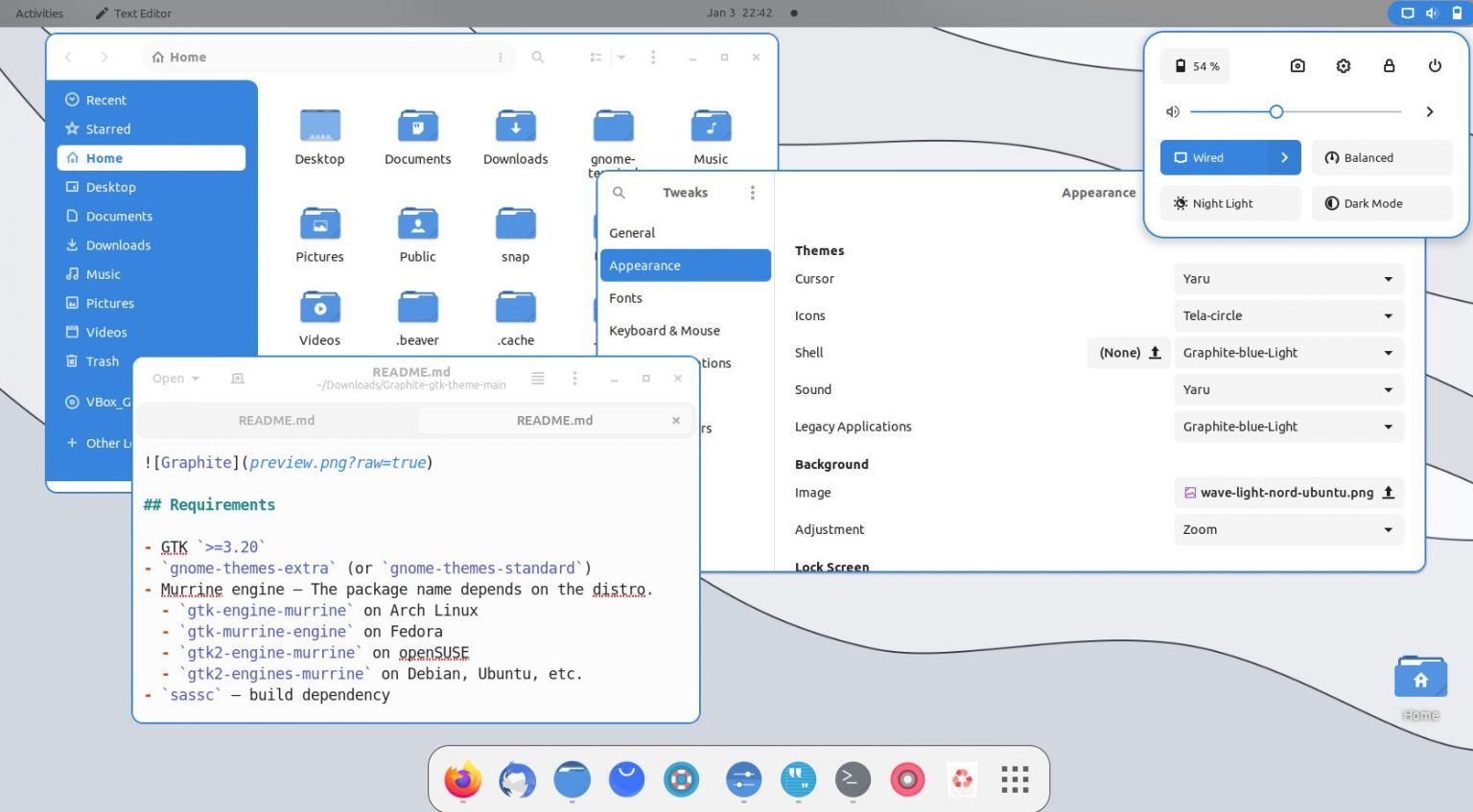 Stunning Graphite Theme for GNOME, GTK4 and libadwaita