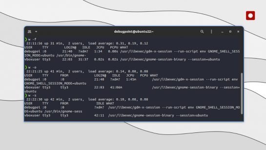 Learn w Command in Linux & BSD with Examples