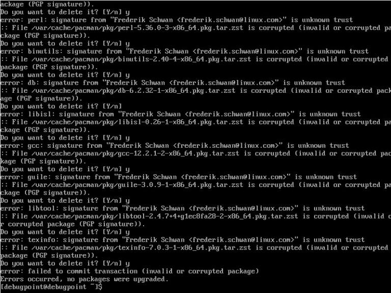Fix Invalid Or Corrupted Package Pgp Signature” Error In Arch Linux