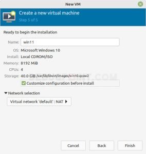 Install Windows 11 as Guest in Ubuntu using virt-manager