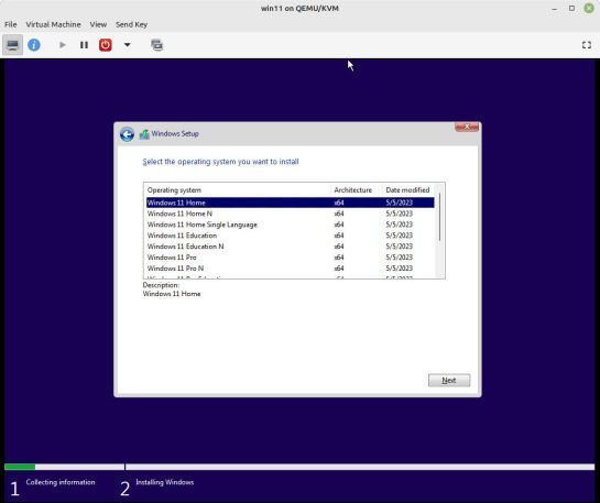 Install Windows 11 as Guest in Ubuntu using virt-manager